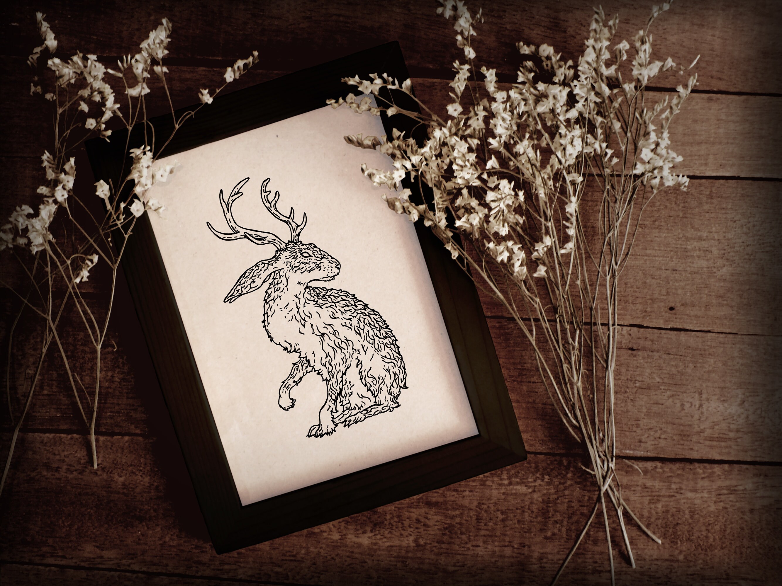 Cryptid. Jackalope. Digital Download for Tattoo and Home - Etsy
