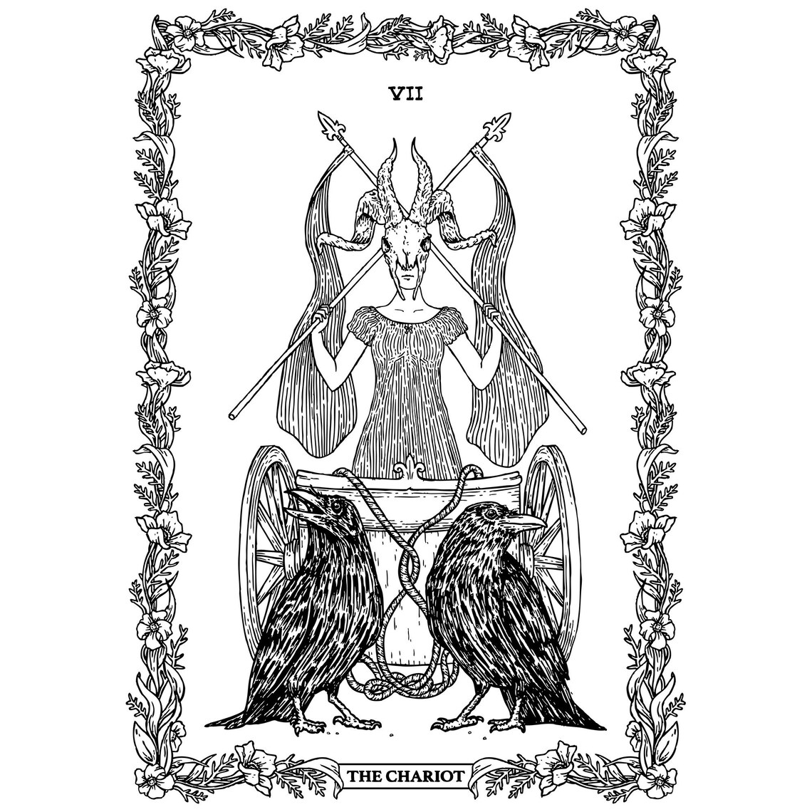 The Chariot Tarot Card Design. Digital Download for Tattoo and | Etsy