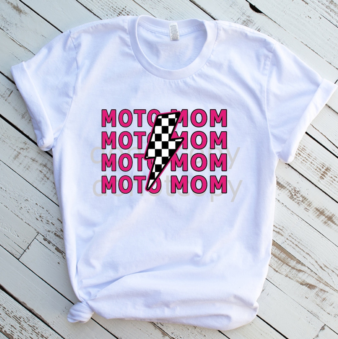 MOTO MOM CHECKERED T-shirt, Moto Racing Shirt, Womens Moto Tee, Cute ...