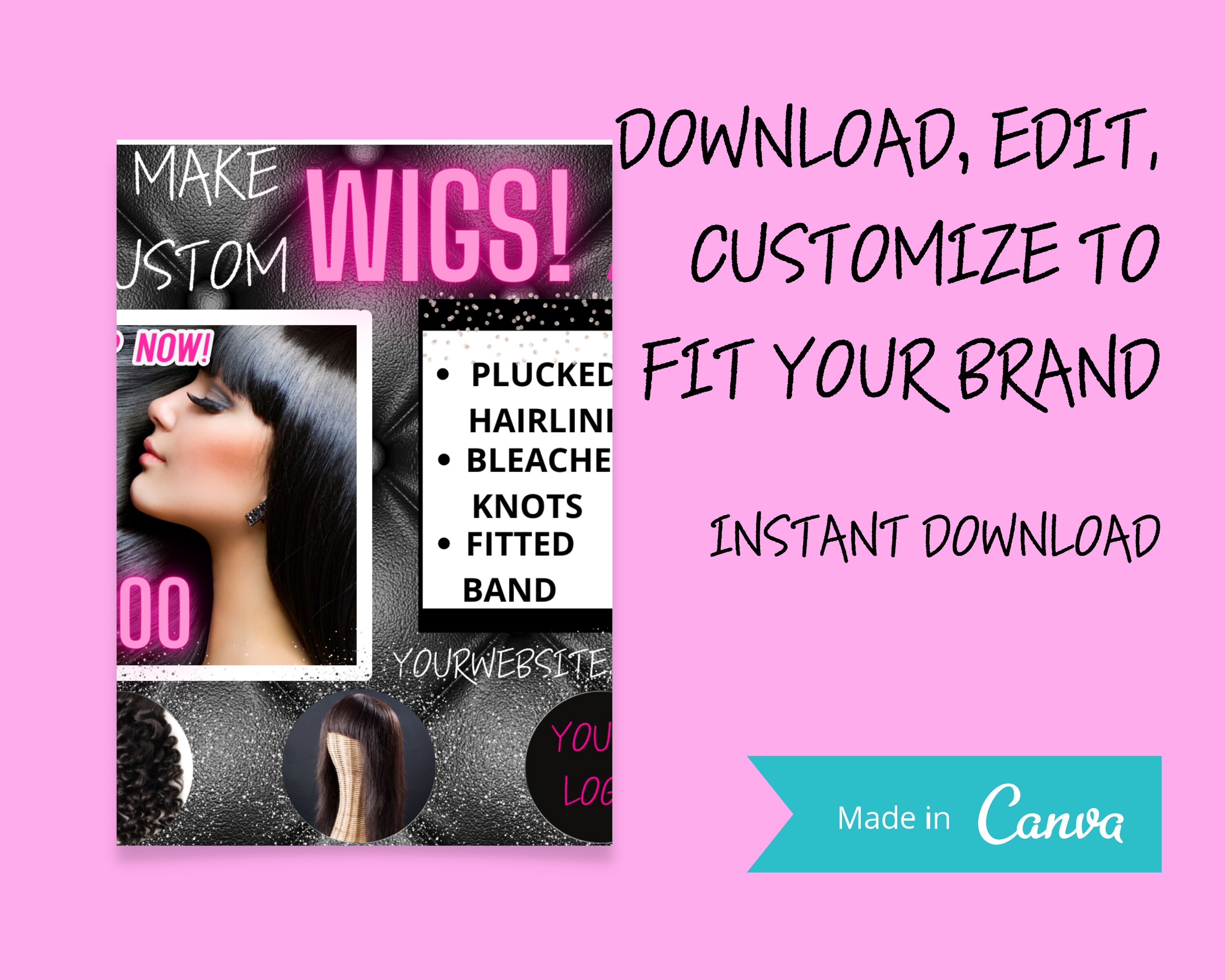 Social Media Flyer Wig Flyer / Instagram Post D.I.Y CANVA Template - Etsy