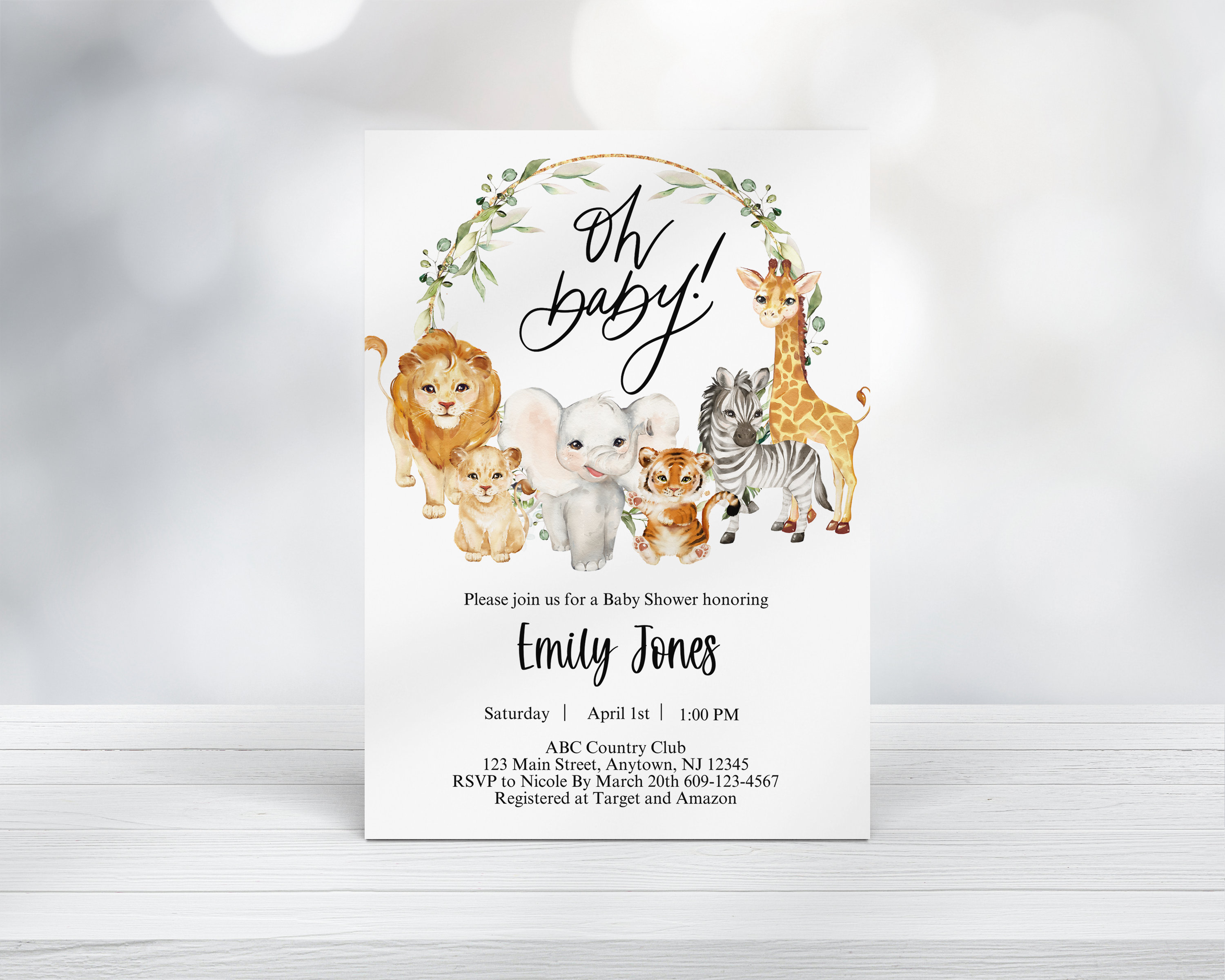 Cute Gender Neutral Baby Animal Invitation for a Baby Shower - Etsy