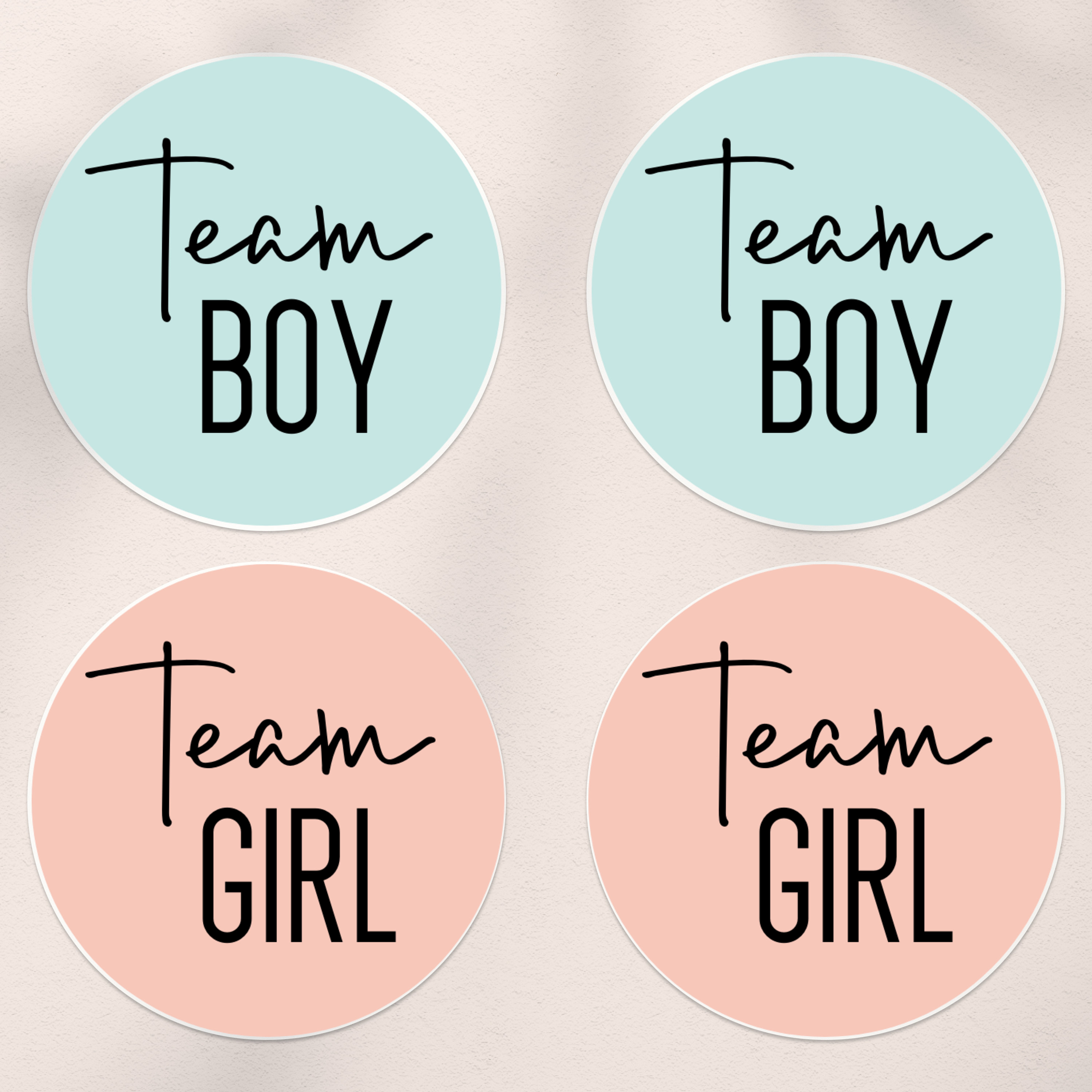 Team BOY and Team Girl Gender Reveal Stickers, Digital Download, Print ...