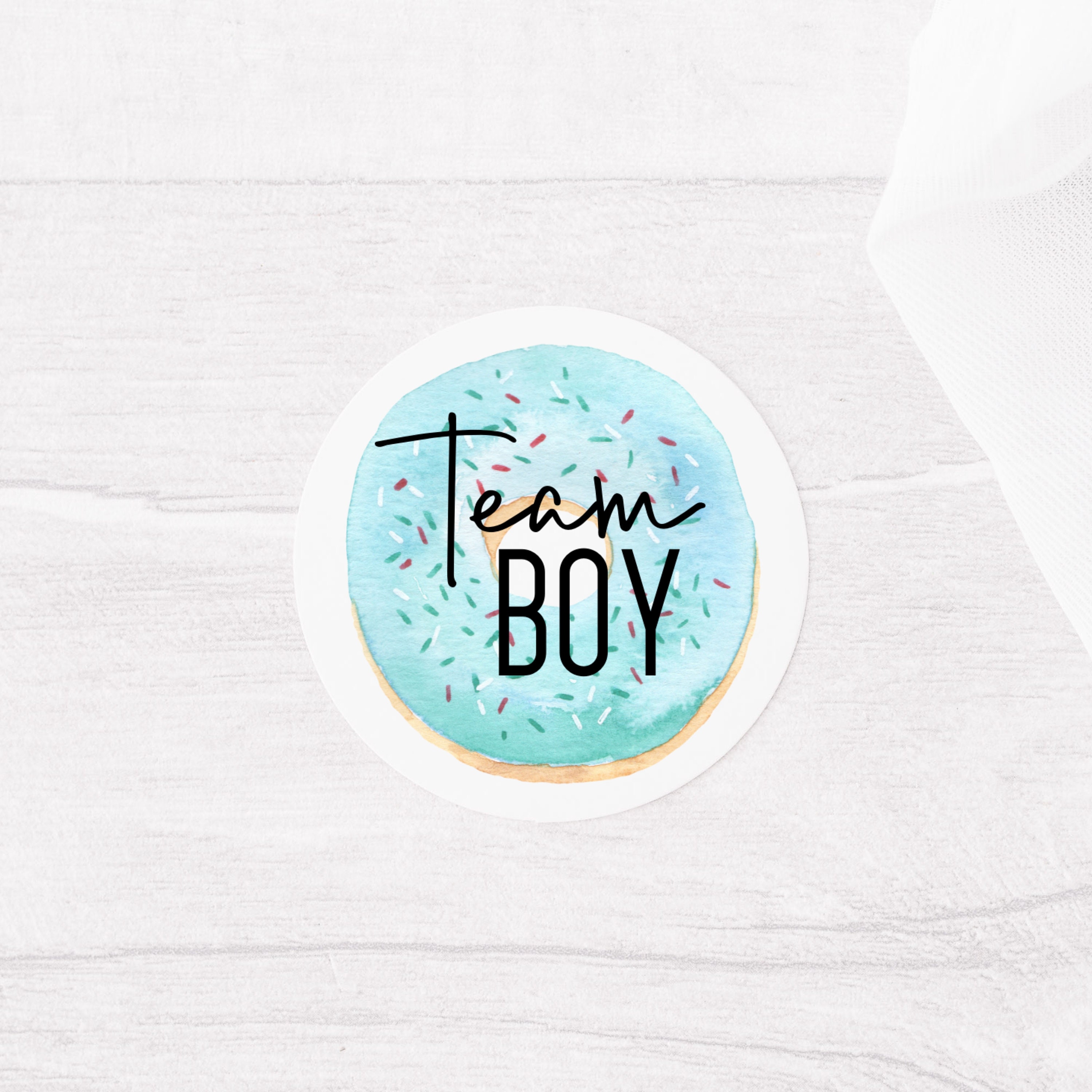 Donut Team Boy Team Girl Gender Reveal Stickers Print at Home - Etsy