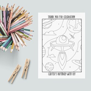 Astronaut Birthday Party Personalizable Coloring Sheets, Birthday Party ...