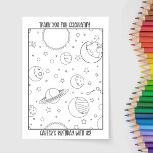 Astronaut Birthday Party Personalizable Coloring Sheets, Birthday Party ...