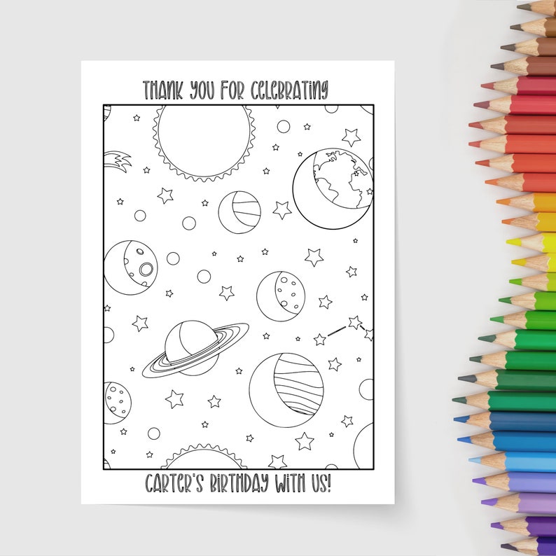 Astronaut Birthday Party Personalizable Coloring Sheets, Birthday Party ...