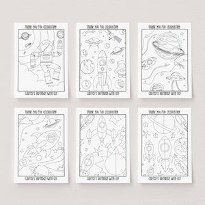 Astronaut Birthday Party Personalizable Coloring Sheets, Birthday Party ...