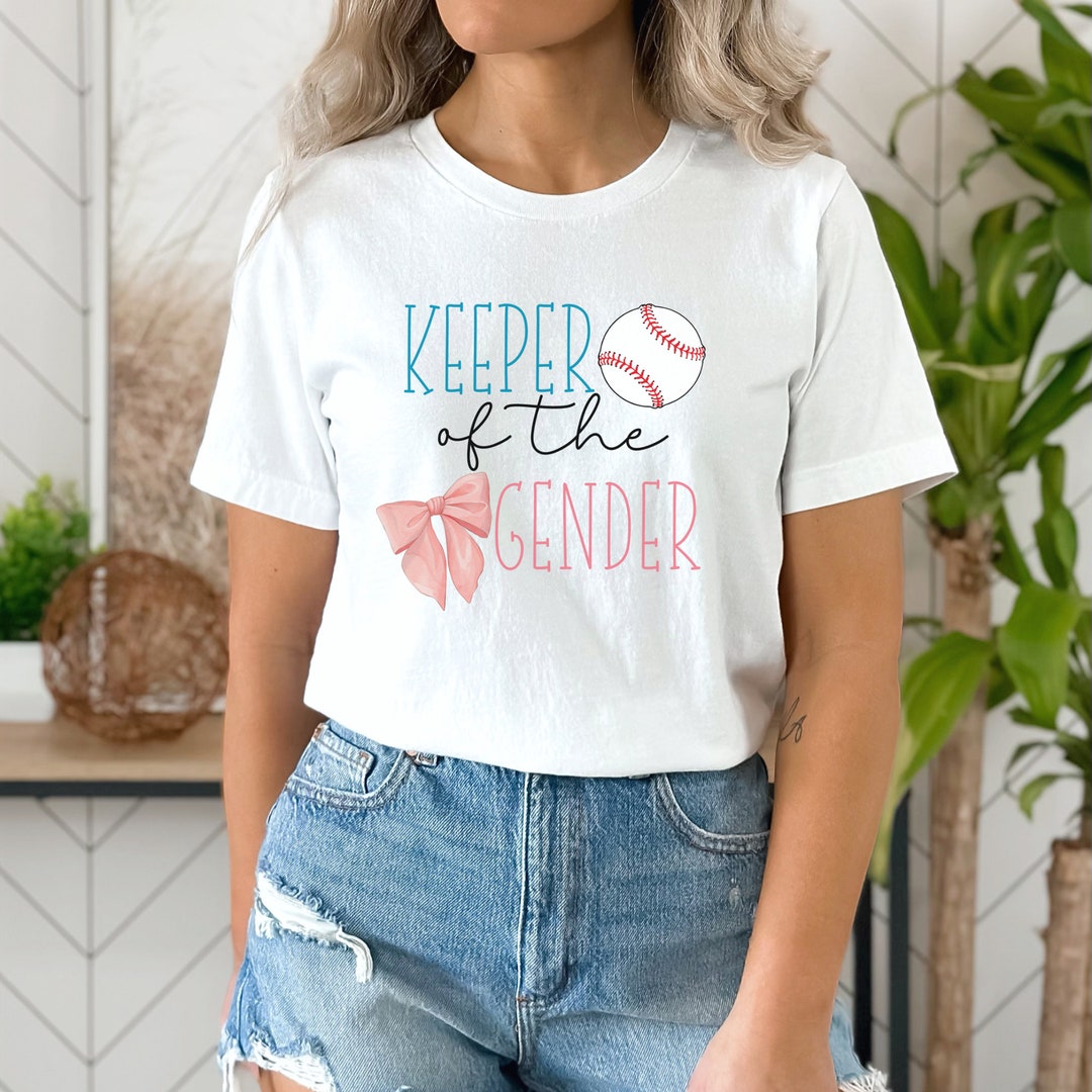 Keeper of the Gender Reveal Shirt, Baseball Bows Tee - Etsy