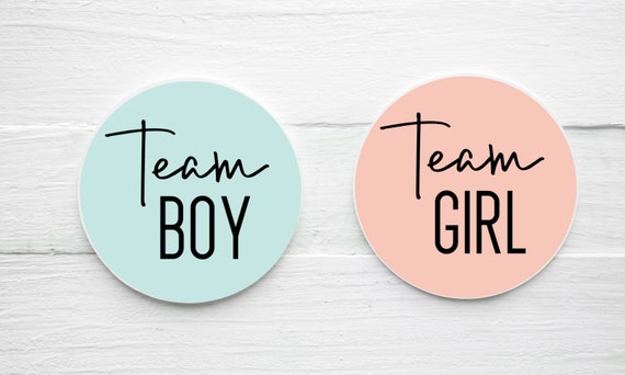 Team BOY and Team Girl Gender Reveal Stickers Digital - Etsy