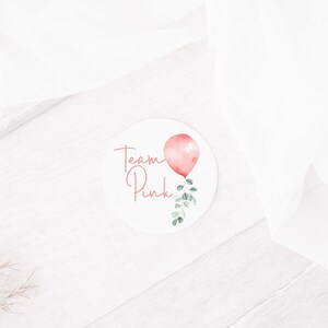 Team Blue Team Pink Gender Reveal Stickers, Balloon Theme Gender Reveal ...