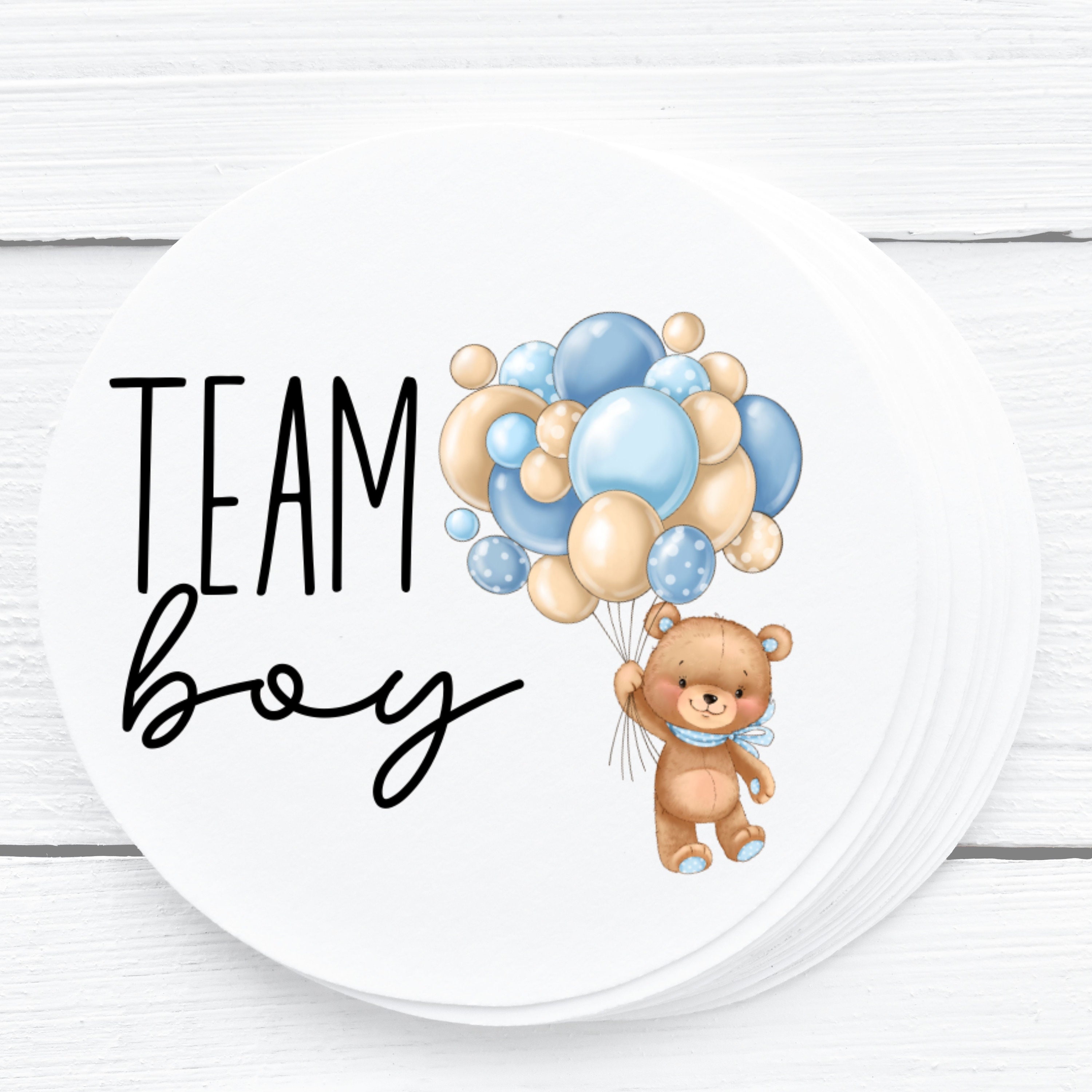 Team Boy and Team Girl Bear Themed Gender Reveal Stickers - Etsy