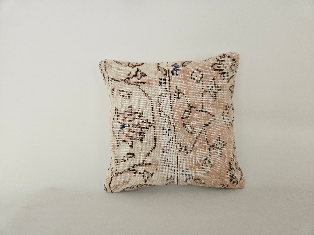 Vintage Rug Pillow, Throw Pillows for Couch, Pillow Cover 16x16 ...
