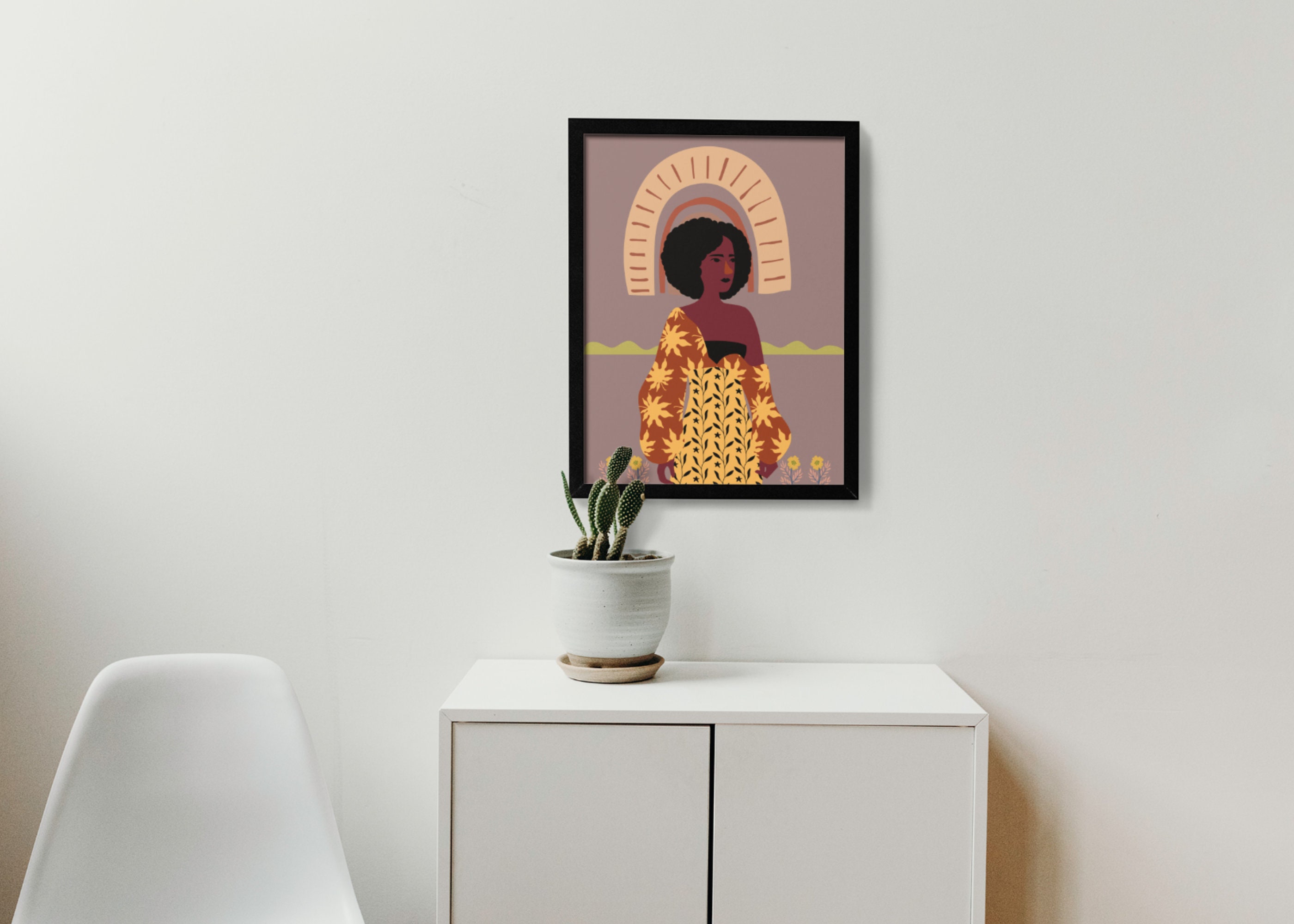 Black Women Printable Modern Art, Nubian Queen, Digital Art Download - Etsy