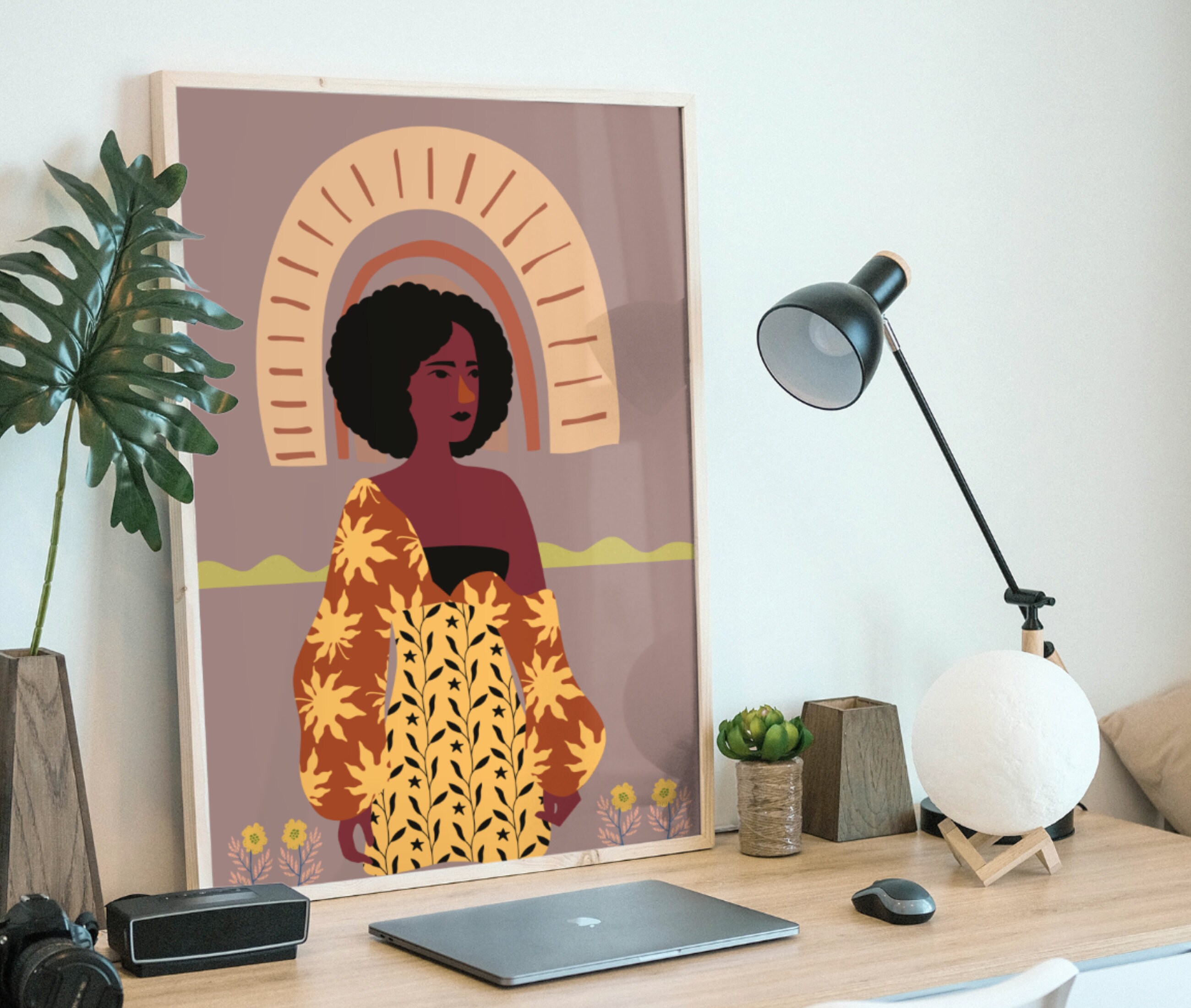 Black Women Printable Modern Art, Nubian Queen, Digital Art Download - Etsy
