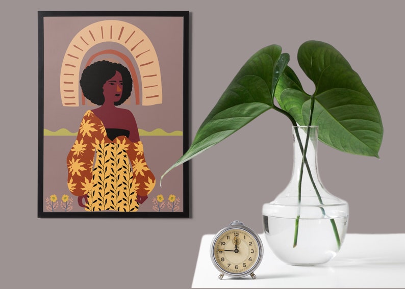 Black Women Printable Modern Art, Nubian Queen, Digital Art Download - Etsy