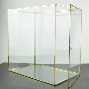 EMH Hand Made Large Glass and Brass Metal Frame Display Showcase Box ...