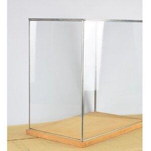Hand Made Large Glass and Silver Metal Frame Display Showcase Box With ...