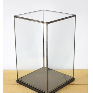 Glass and Black Metal Frame Display Showcase Box With Black Base 62 X ...