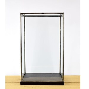 Glass and Black Metal Frame Display Showcase Box With Black Base 62 X ...