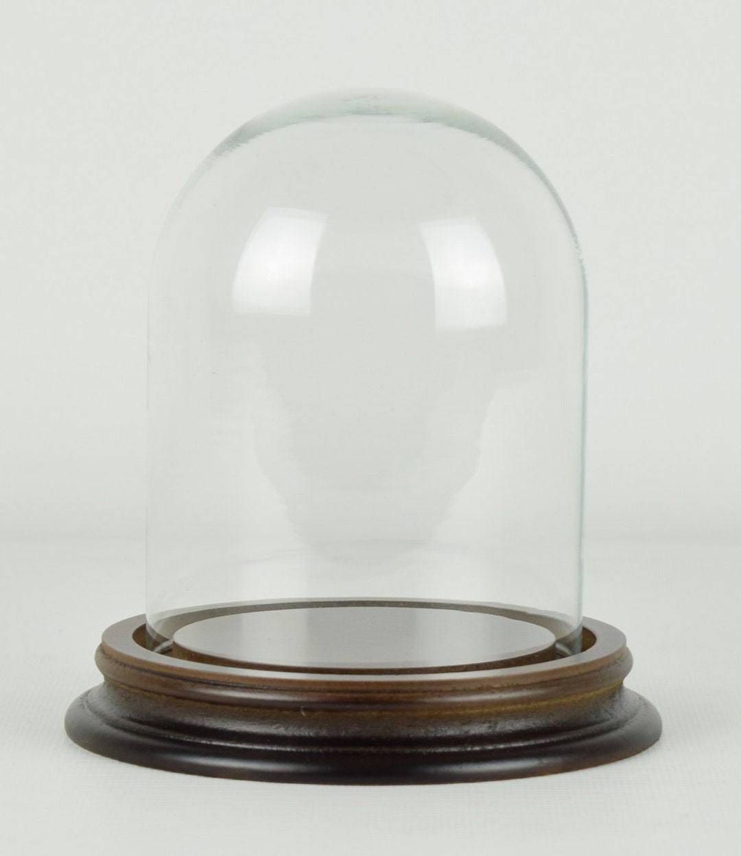 Vintage Look Small Glass Dome With Wooden Base Height 13.5 Cm - Etsy