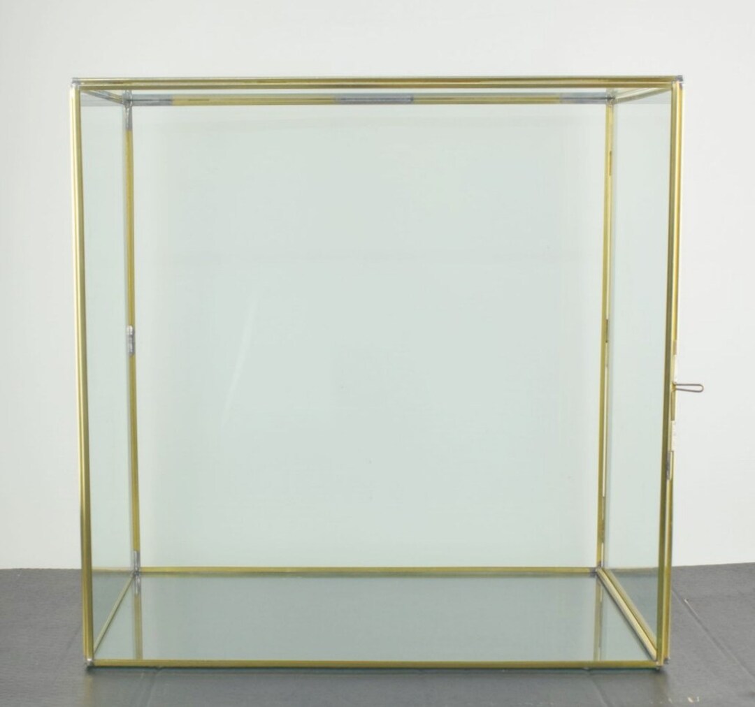 EMH Hand Made Large Glass and Brass Metal Frame Display Showcase Box ...