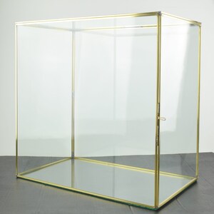 EMH Hand Made Large Glass and Brass Metal Frame Display Showcase Box ...