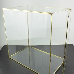 EMH Hand Made Large Glass and Brass Metal Frame Display Showcase Box ...