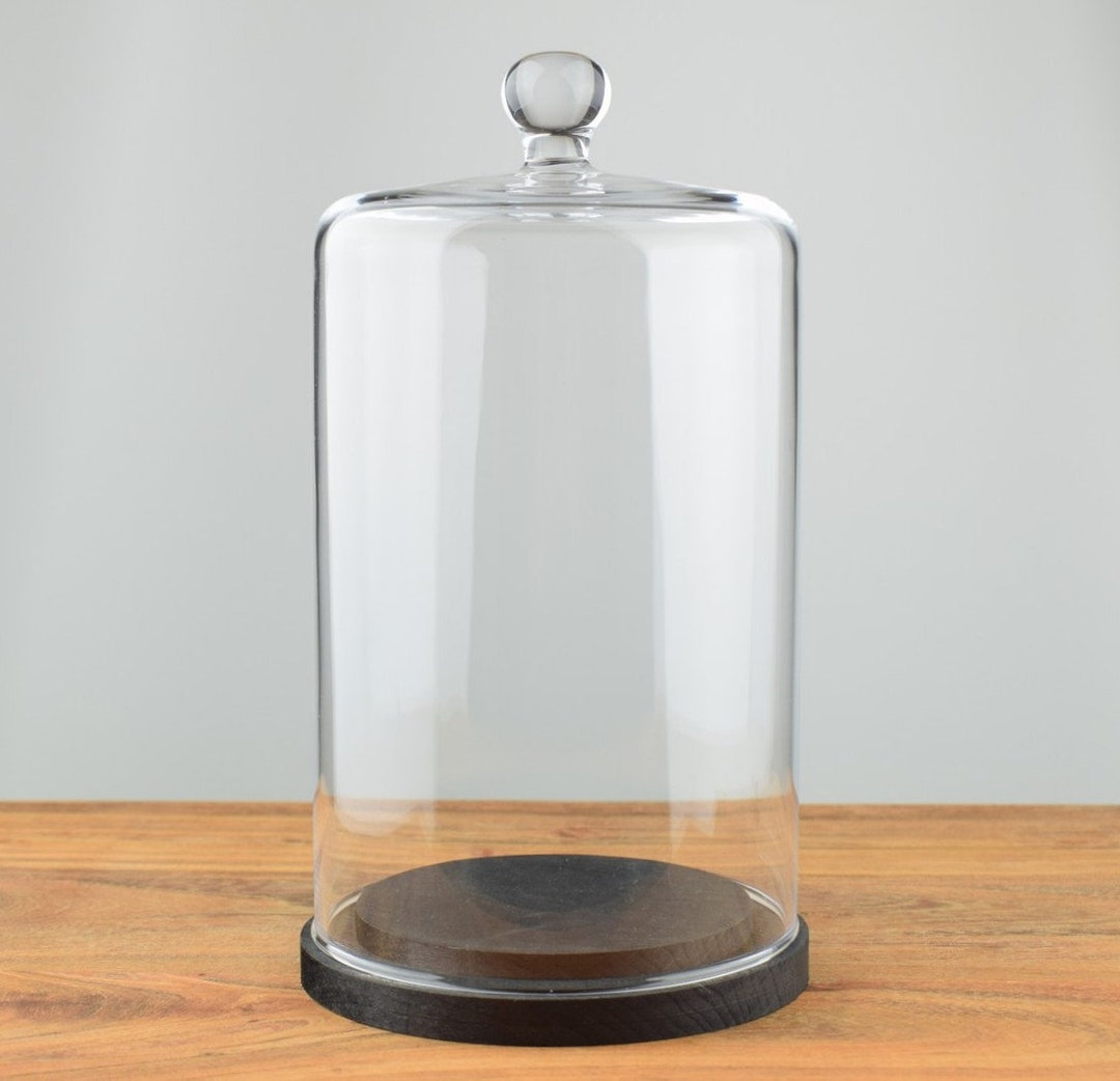 Handmade Glass Display Cover Cloche Bell Dome With Knob Tall 18.5 Cm X ...