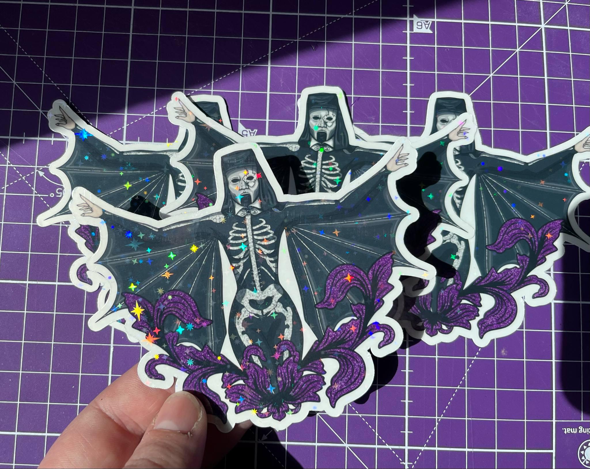 Skeleta Ghouls Holo Vinyl Sticker - Etsy