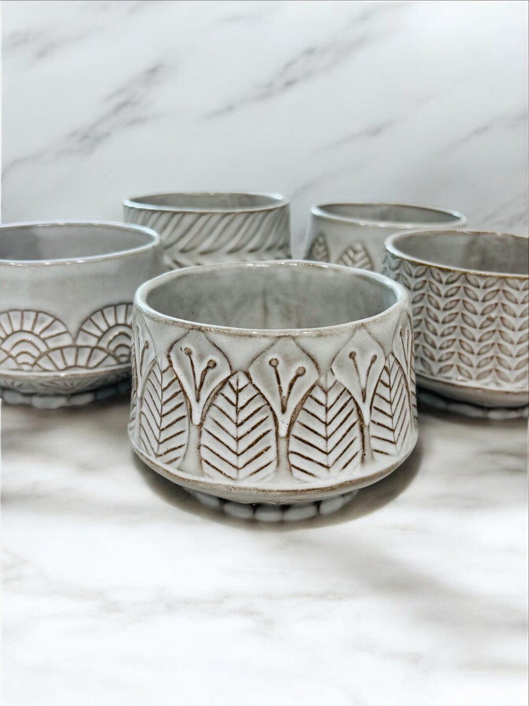 Textured Ice Cream Bowl | White Glaze | Handmade - Etsy