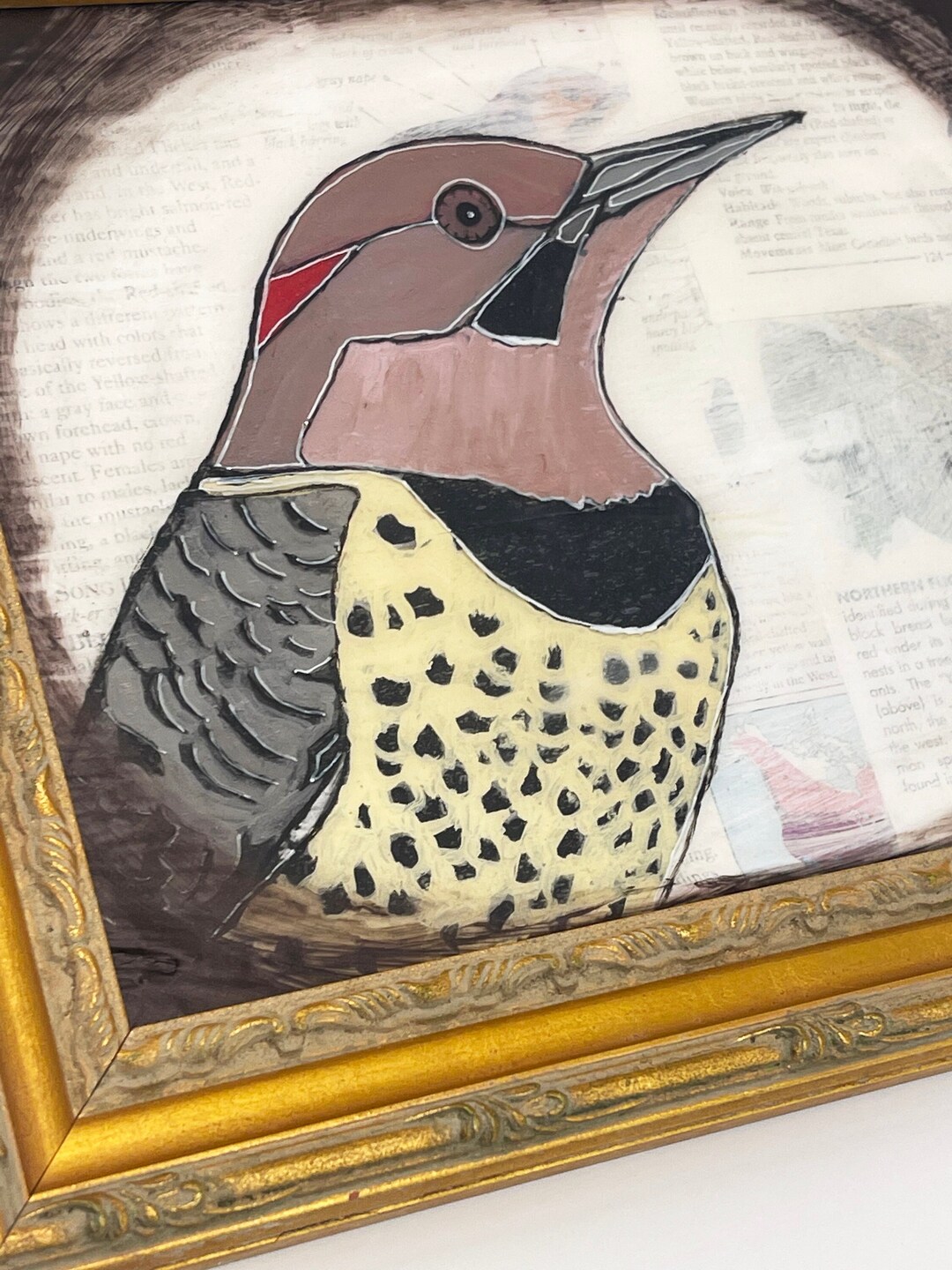 The Northern Flicker - Original Mixed Media Painting - Etsy