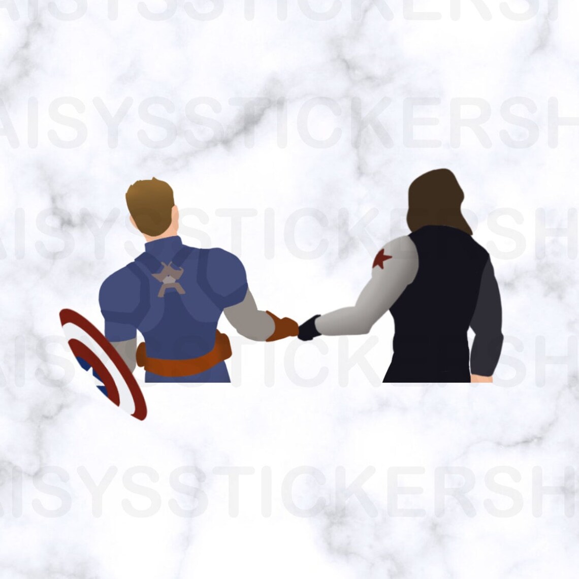 Steve and Bucky Fist Bump Vinyl Sticker - Etsy
