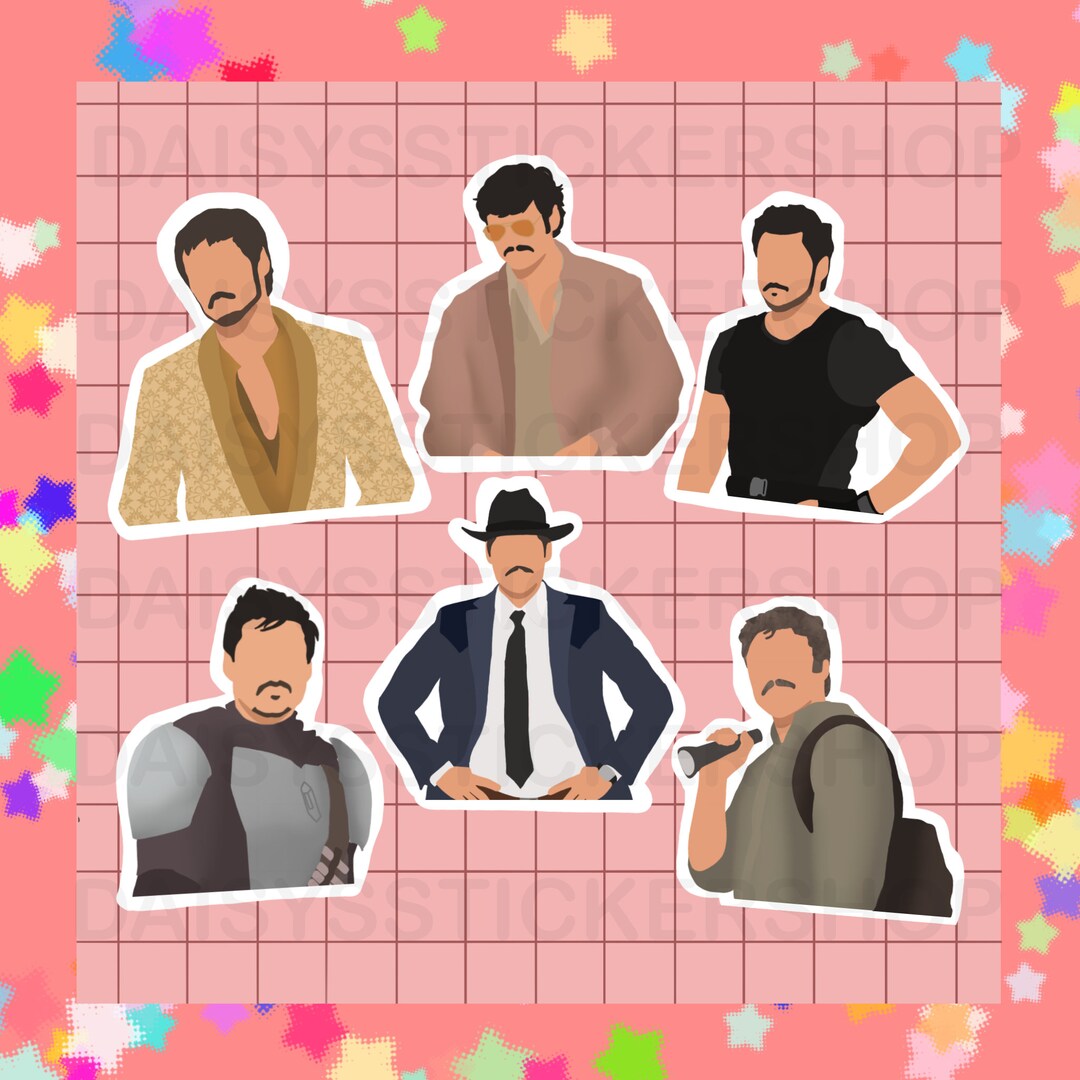 The Many Faces of Pedro Pascal Vinyl Stickers - Etsy