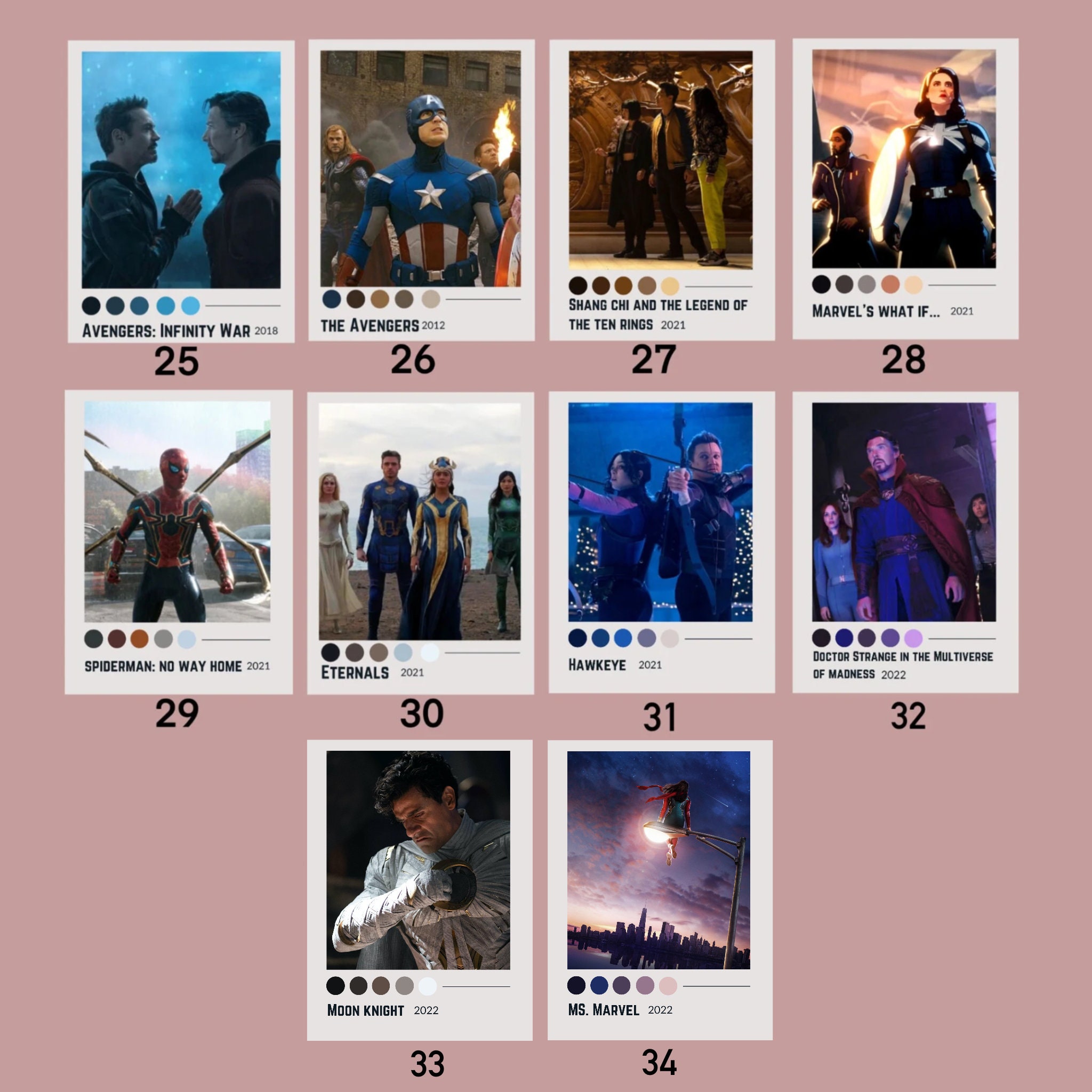 Mini MCU Posters - Etsy