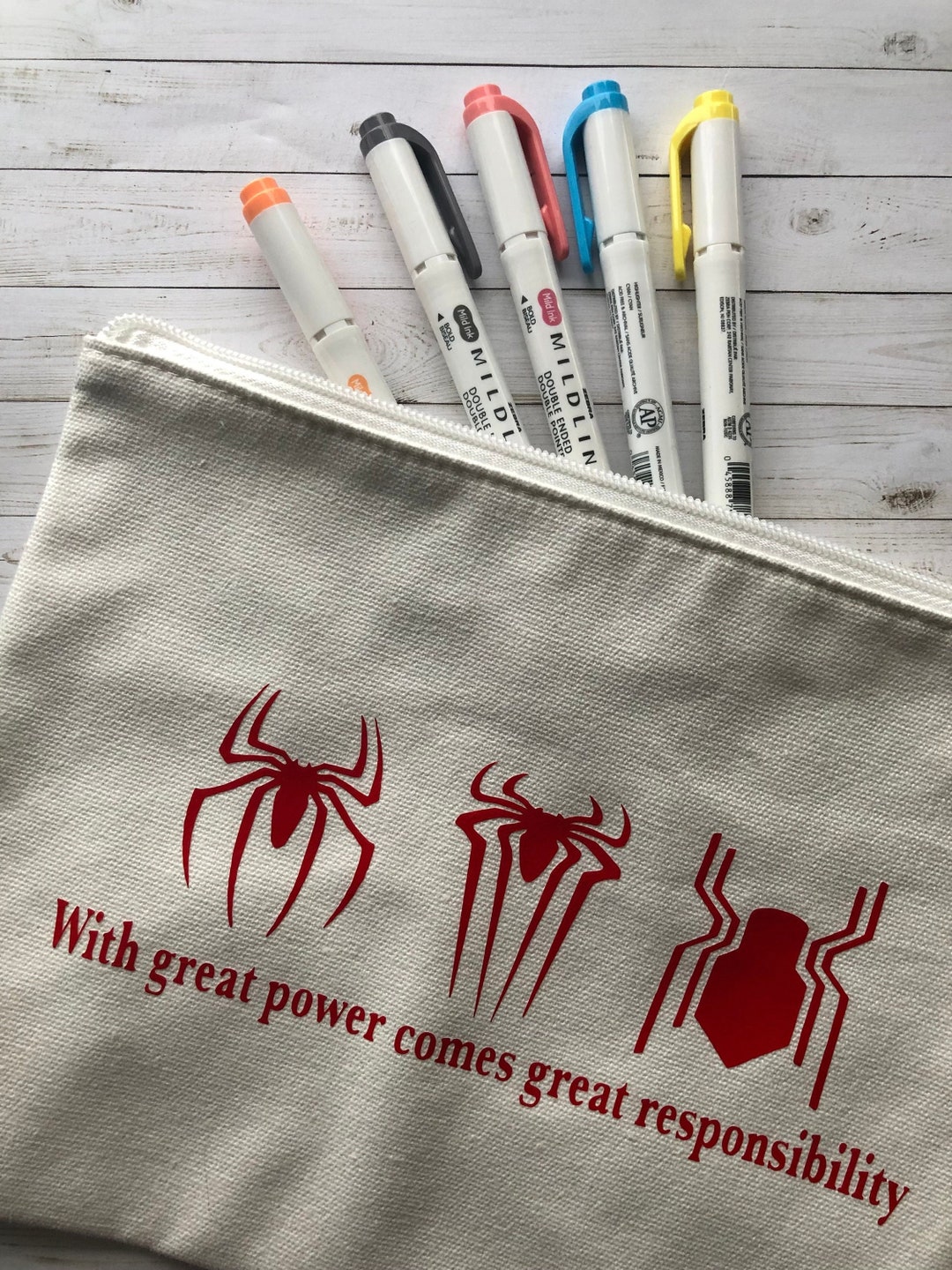 Spider-men Tote Bag || Zipper Pouch - Etsy
