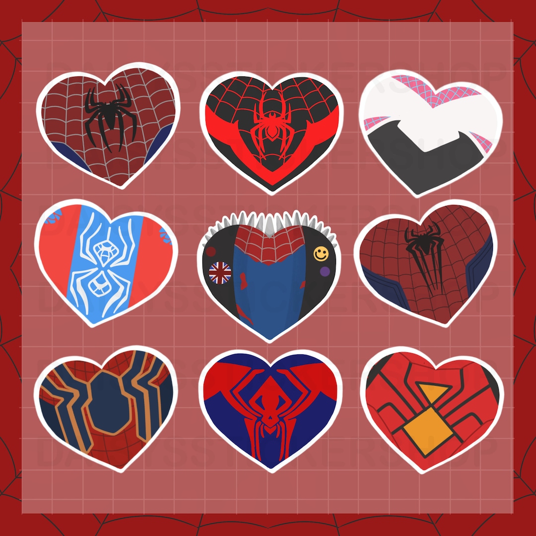 Spidey Hearts Vinyl Stickers - Etsy