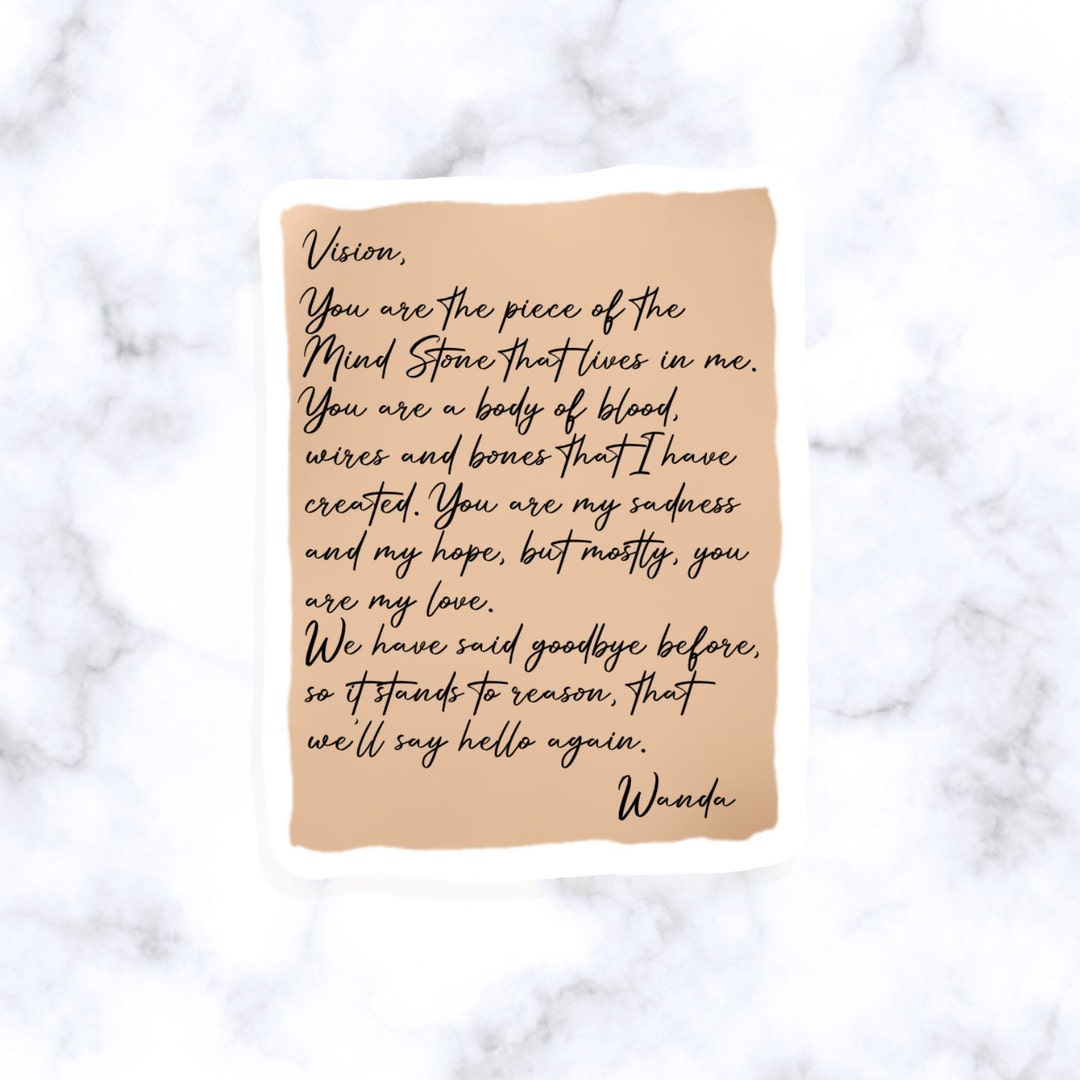 Letter to Vision Vinyl Sticker - Etsy