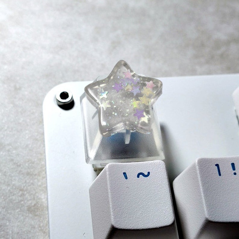 Personalized Crystal Star Keycap Clear/pink Artisan Keycaps - Etsy