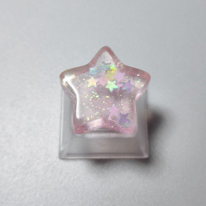 Personalized Crystal Star Keycap Clear/pink Artisan Keycaps - Etsy
