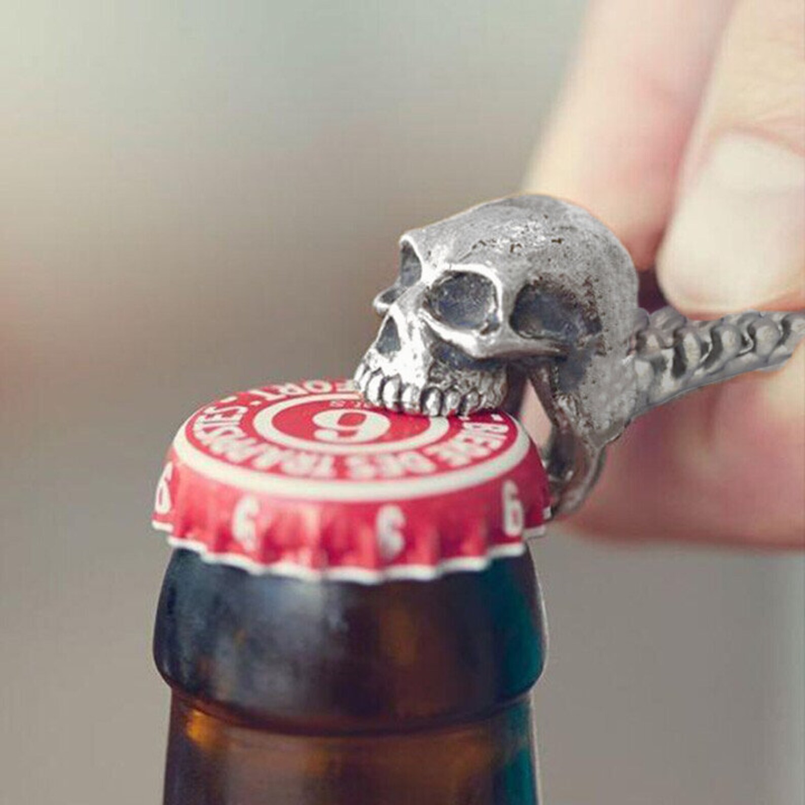 Skull Head Shape Bottler Opener With Hanging Loop Keychain - Etsy