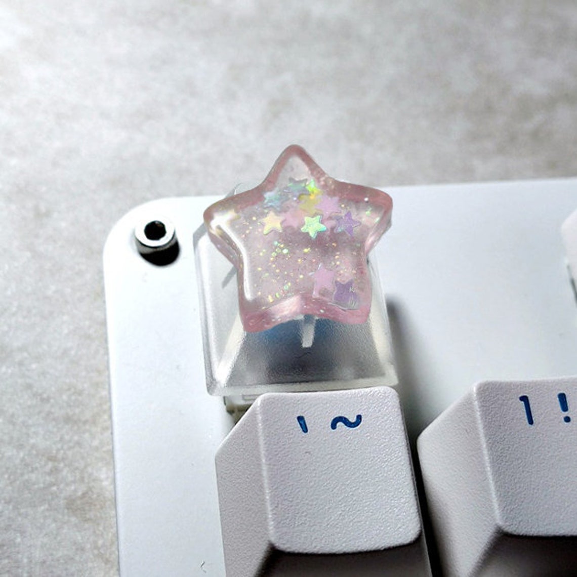 Personalized Crystal Star Keycap Clear/pink Artisan Keycaps - Etsy