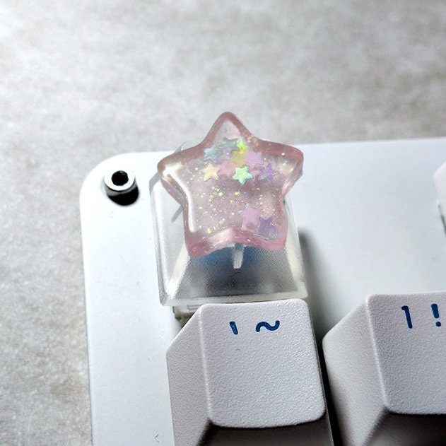 Personalized Crystal Star Keycap Clear/pink Artisan Keycaps - Etsy