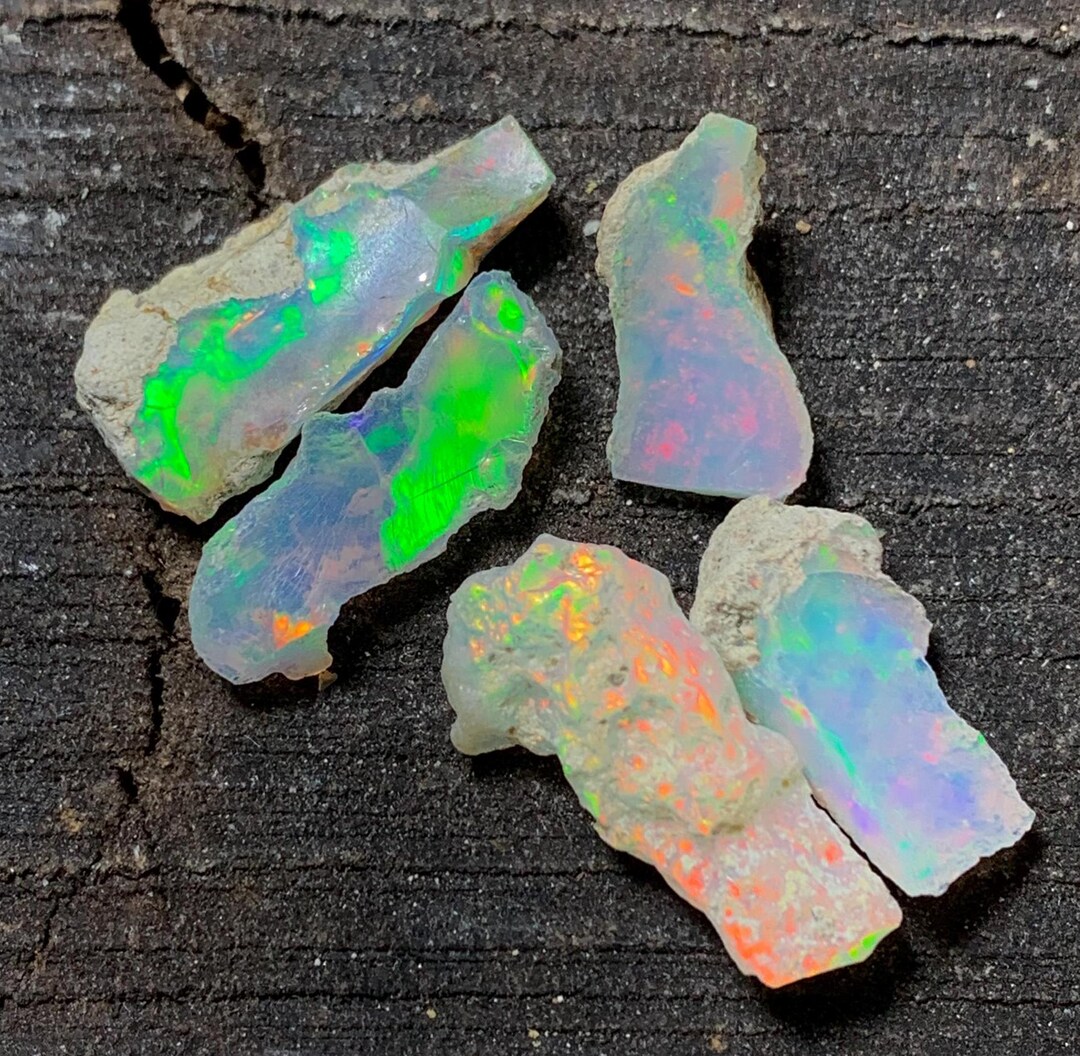 Genuine Ethiopian Opal Rough Lot, Natural Welo Fire Opal Raw Crystals ...