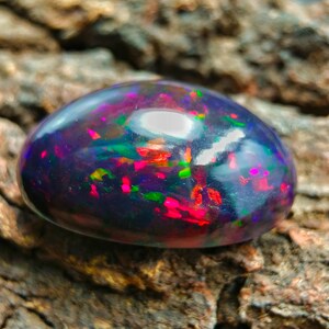22.30 CT Multi Fire Opal Loose Gemstone Oval Cut Ethiopian Fire Opal Cabochon 25x17.50x11 MM Top ...
