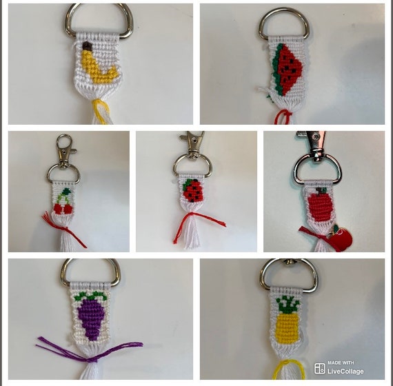 Custom Alpha Pattern Woven Fruit Small Keychain Accessories - Etsy