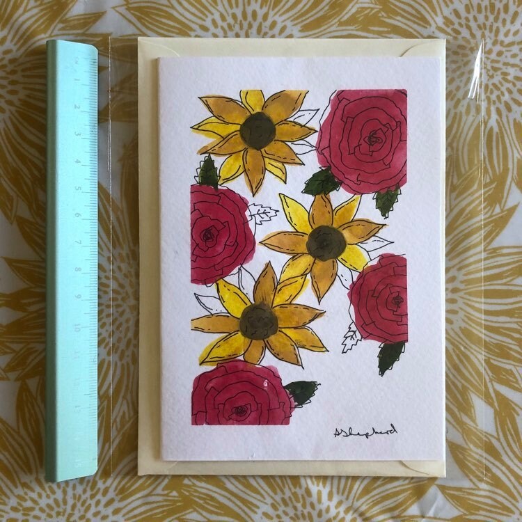 Pack of 2 Sunflower Greeting Cards - Etsy UK