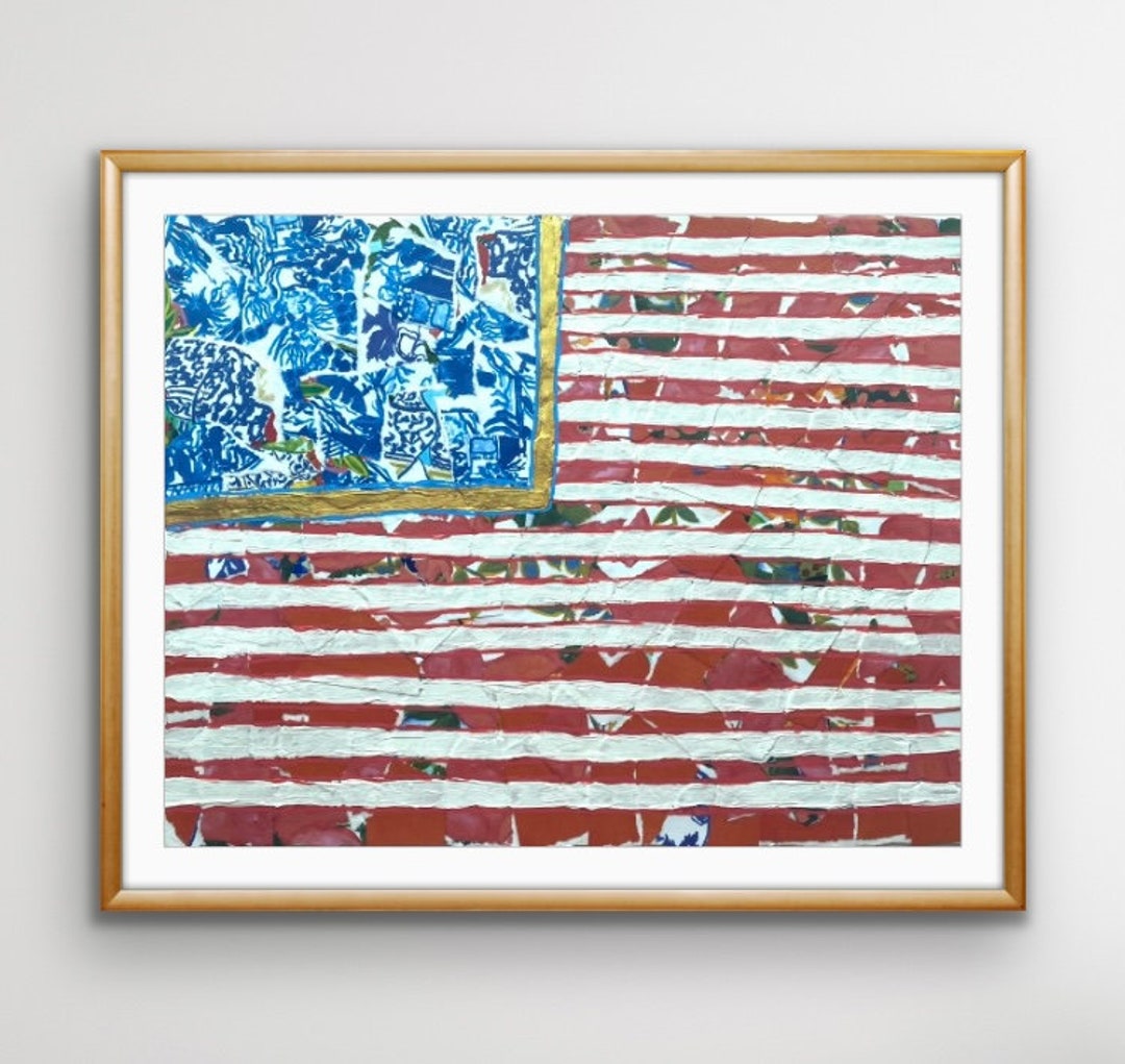 American Flag Collage Art, Unframed, 8x10signed Print, Americana ...