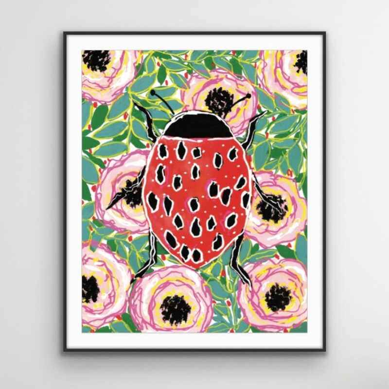 Ladybug Painting - Etsy
