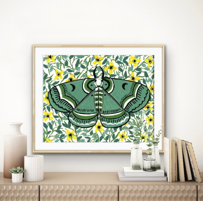 Moth Collage and Watercolor Art Fine Art Print Insect Art - Etsy