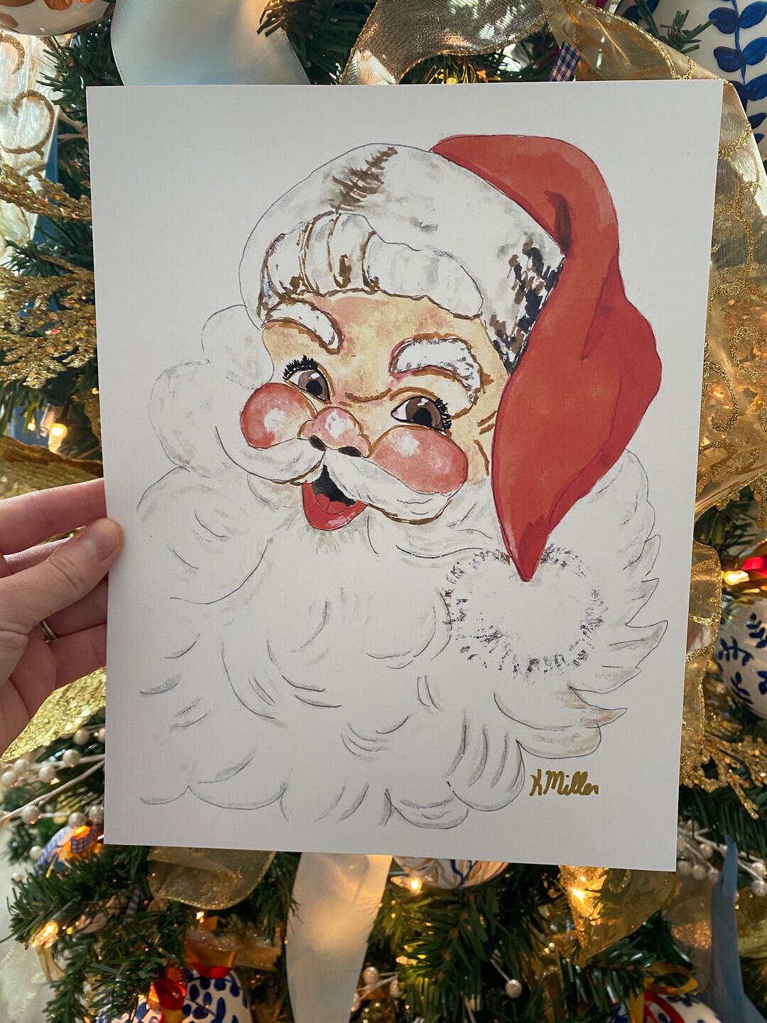 8x10 Signed Santa Print, Vintage Santa, Santa Clause Art, Christmas Art ...